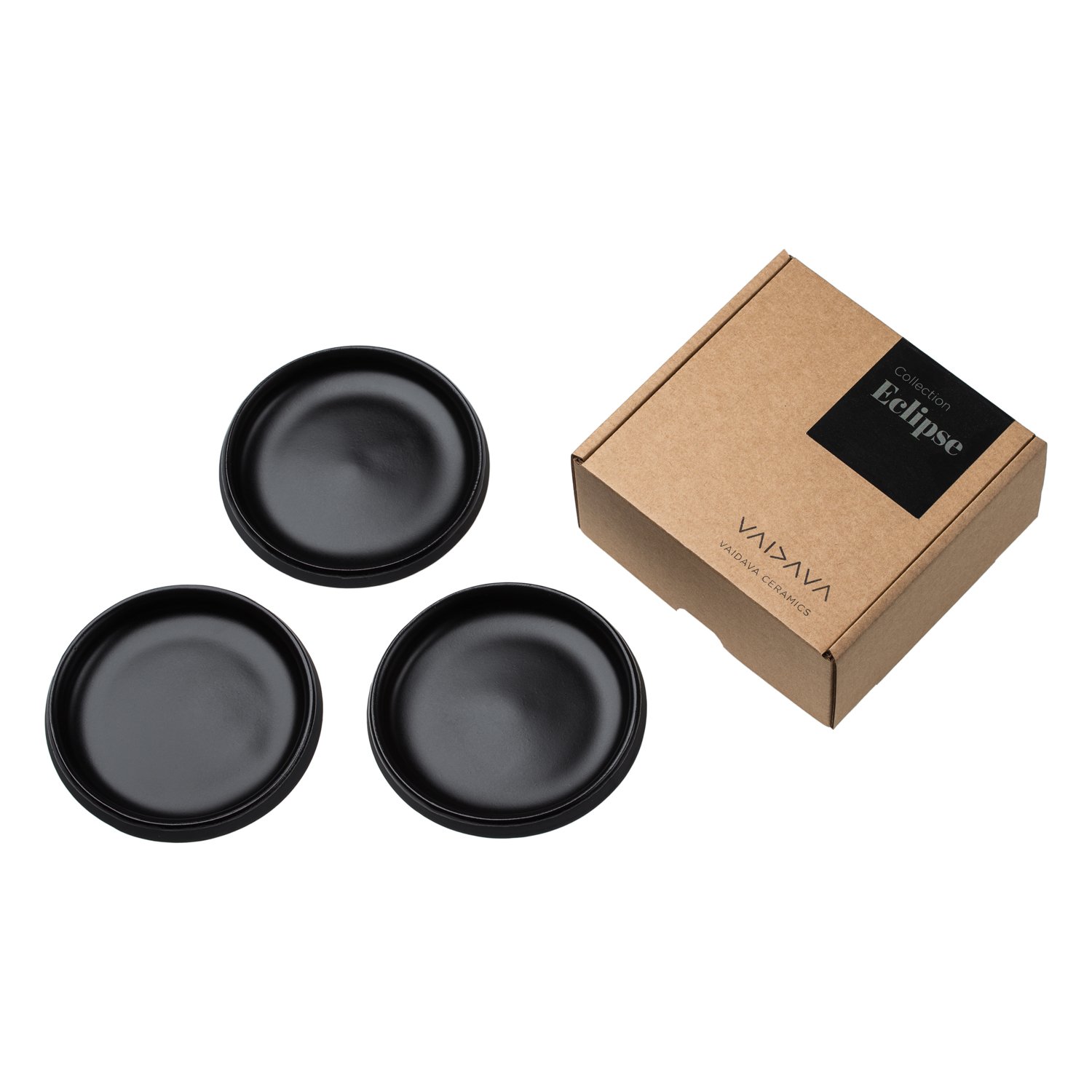 Vaidava Ceramics Eclipse snack plate 11,5 cm, 3 pcs, black | Finnish ...