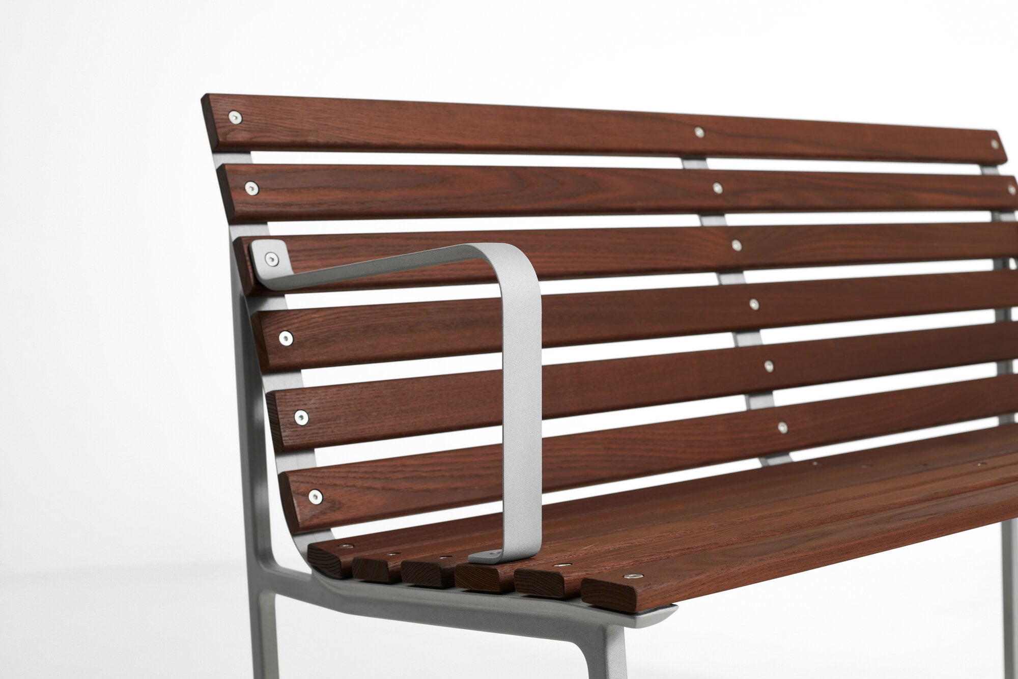 HAY Traverse dining bench with armrest, heat treated oiled ash ...