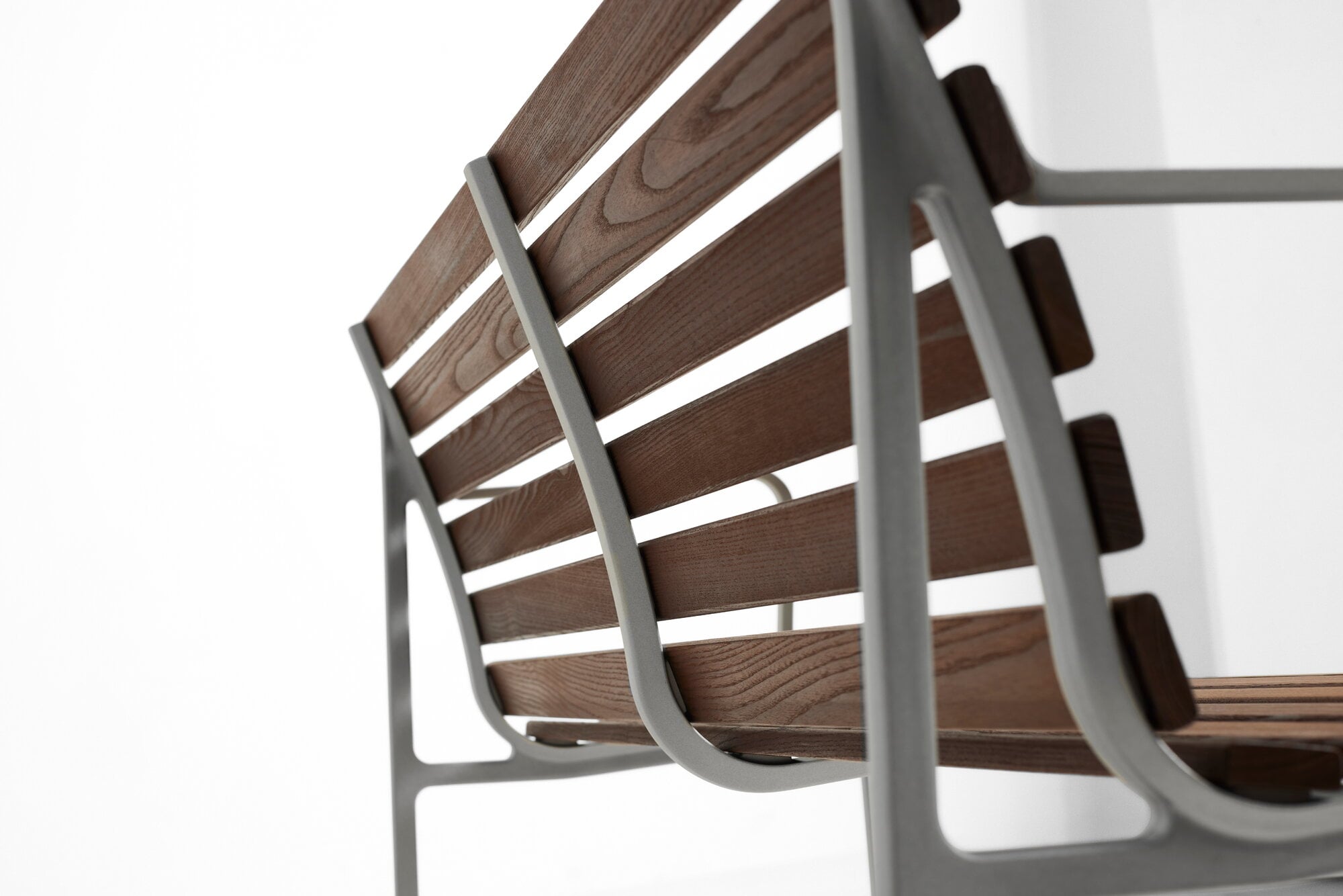 HAY Traverse dining bench with armrest, heat treated oiled ash ...