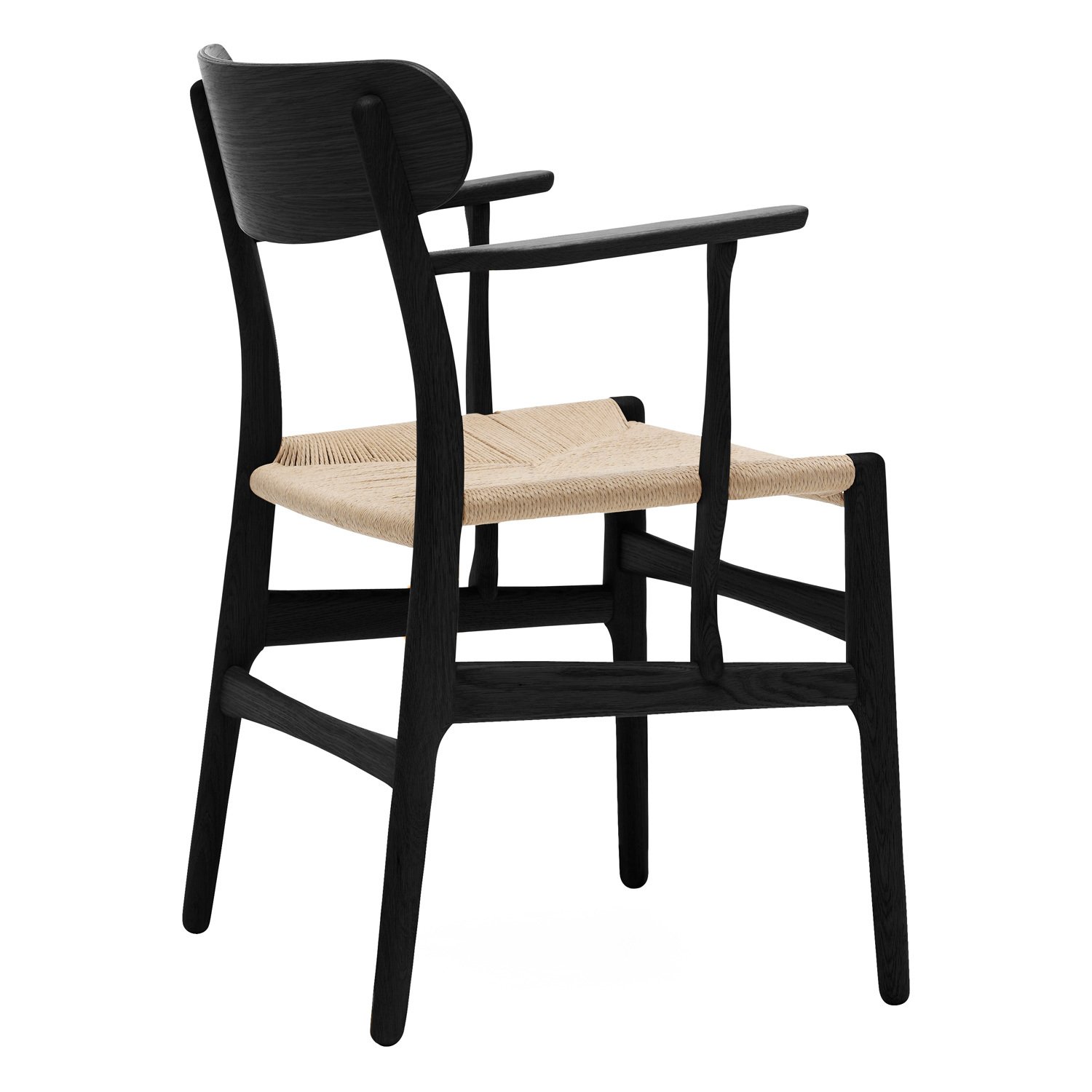 Carl Hansen & Søn CH26 chair, black painted oak - natural cord ...