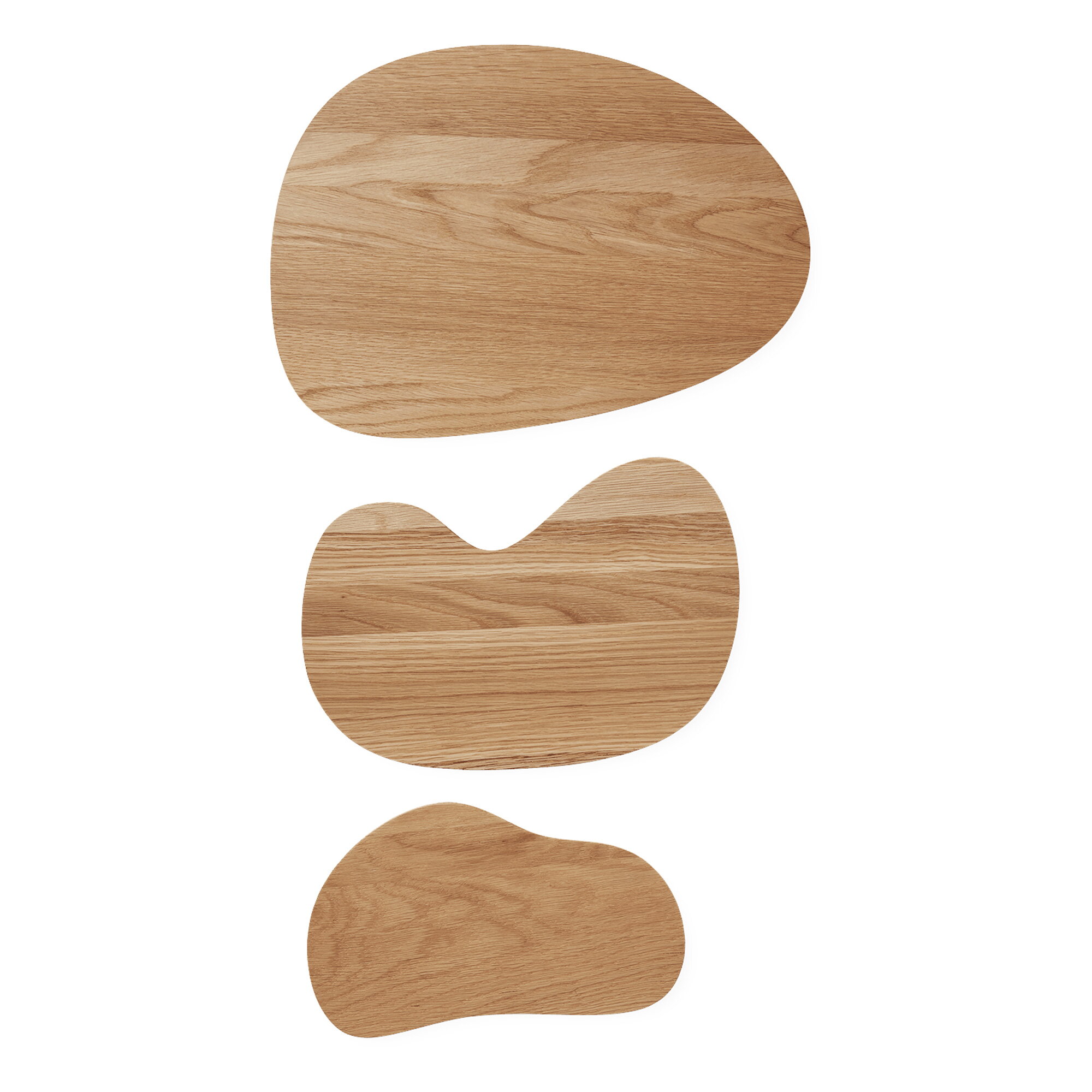 Ferm Living Cairn cutting boards, set of 3, oak | Finnish Design Shop