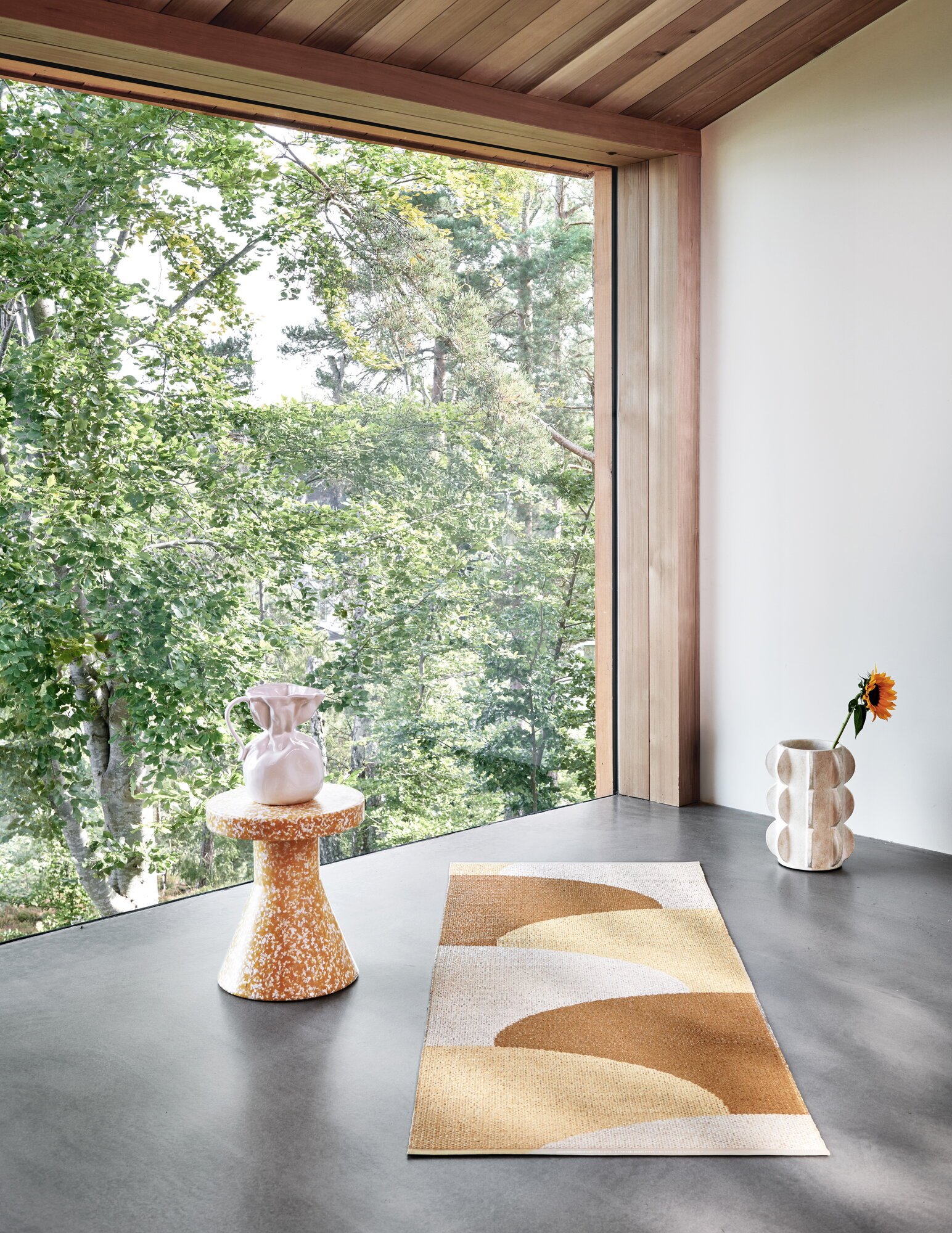 Pappelina Hill rug, 70 x 180 cm, ochre - pale yellow - cream | Finnish ...