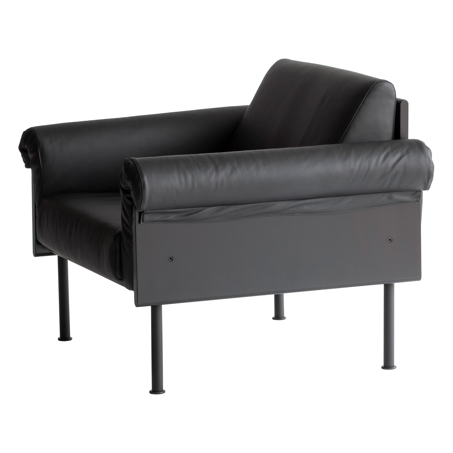Yrjö Kukkapuro Ateljee lounge chair, black - black leather | Finnish ...