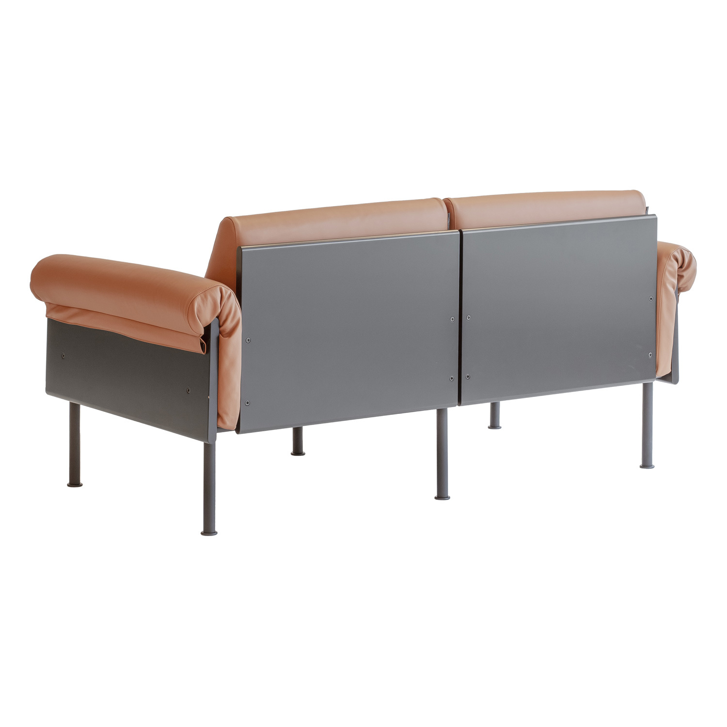 YK collection Ateljee 2-seater sofa, black - cognac leather | Finnish ...