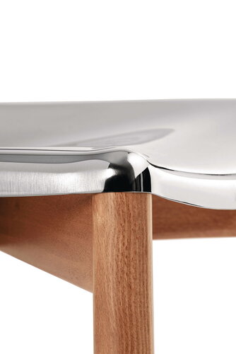 Alessi Poêle arm chair, brown beech - mirror polished steel | Finnish ...