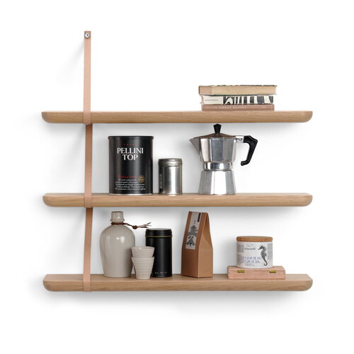 Tapio Anttila Collection Renki L shelf, oak - recycled leather ...