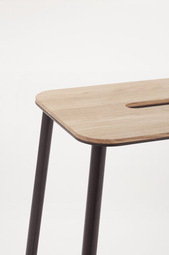 Frama Adam stool, 76 cm, oak - matt black | Finnish Design Shop