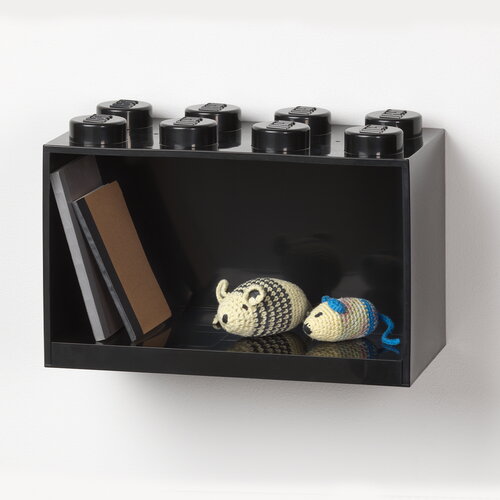 Room Copenhagen Lego Brick Shelf 8, black | Finnish Design Shop