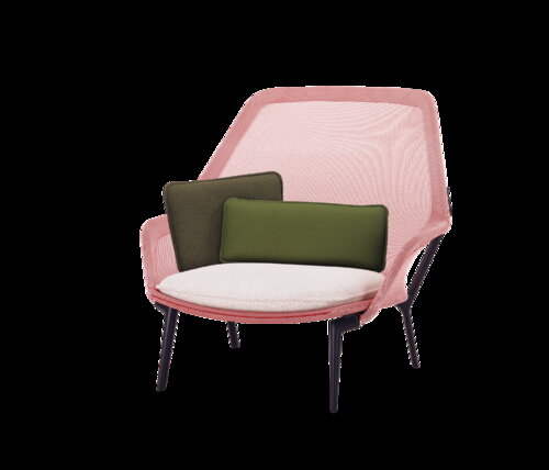 Vitra Slow Chair, red/cream - chocolate | Finnish Design Shop