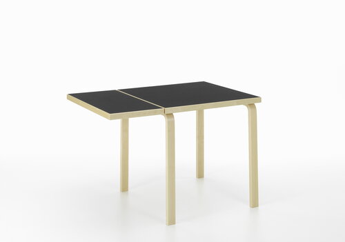 Artek Aalto foldable table DL81C, birch - black linoleum | Finnish ...