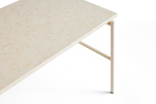 HAY Rebar Couchtisch, 80 x 49 cm, Alabaster - beiger Marmor | Finnish ...