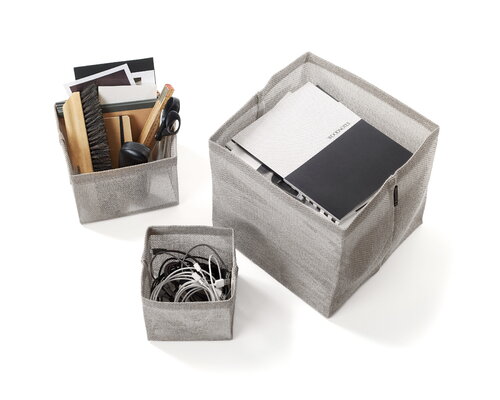 Woodnotes Box Zone container, 15 x 15 cm, stone | Finnish Design Shop