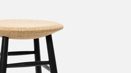 Hem Drifted bar stool, 75 cm, light cork - black | Finnish Design Shop
