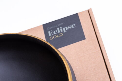 Vaidava Ceramics Eclipse Gold lunch bowl 1,1 L, black - gold | Finnish Design Shop