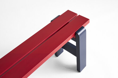 HAY Weekday Duo bench, 111 x 23 cm, wine red - steel blue | Finnish ...