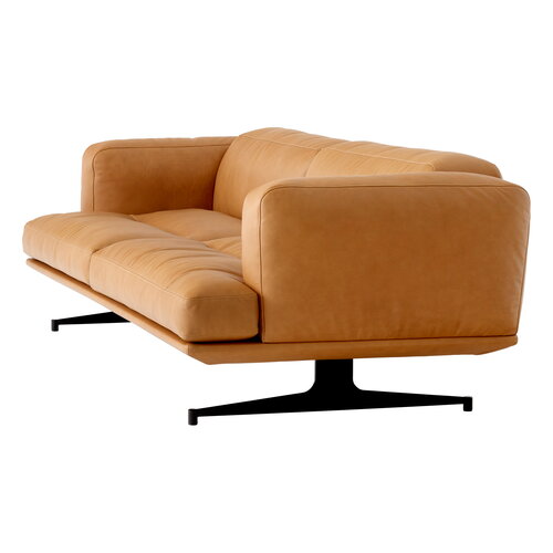 &Tradition Inland AV23 3-seater sofa, black - cognac Noble leather ...