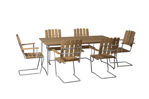 Table B31, 170 x 92 cm, galvanized steel - oiled oak | Finnish Design Shop