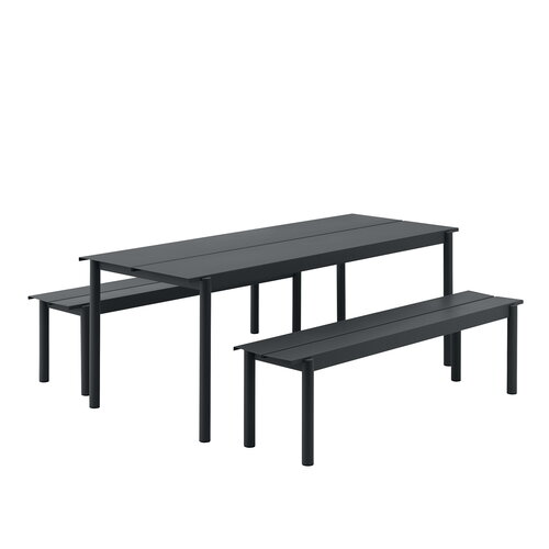 Muuto Linear Steel bench 170 cm, black | Finnish Design Shop