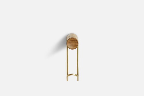 Woud Around wall hanger, small, white pigmented oak - brass | Finnish ...