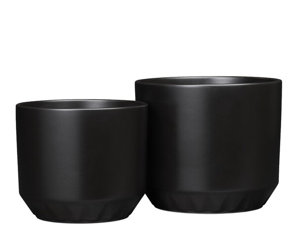 Arabia Ilona plant pot, 100 x 120 mm, matt black | Finnish Design Shop