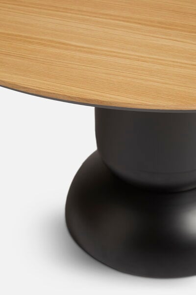 Woud Ludo dining table, 130 cm, black - white pigmented lacquered oak ...