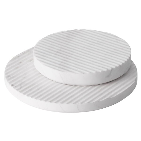 Groove marble trivet, large, green | Finnish Design Shop