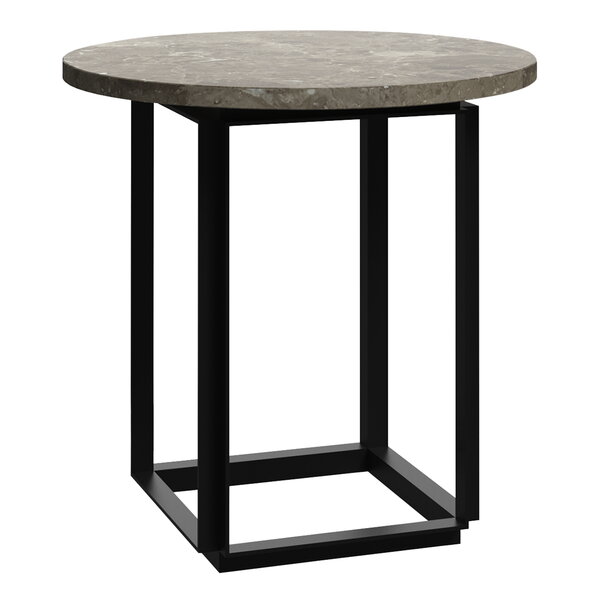 New Works Florence side table 50 cm, black - grey marble | Finnish ...