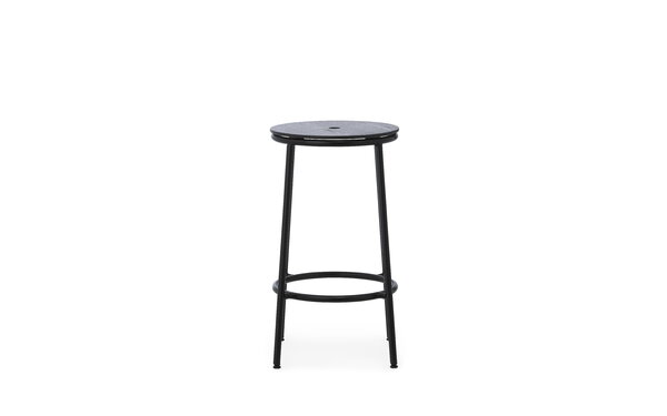 Normann Copenhagen Circa bar stool, 65 cm, black steel - black oak ...