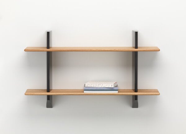 Vitra Rayonnage Mural shelf, deep black - oak | Finnish Design Shop