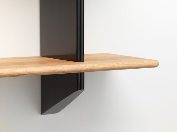 Vitra Rayonnage Mural shelf, deep black - oak | Finnish Design Shop