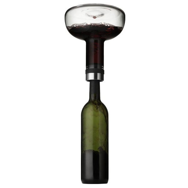 Audo Copenhagen Wine breather, clear - steel | Finnish Design Shop