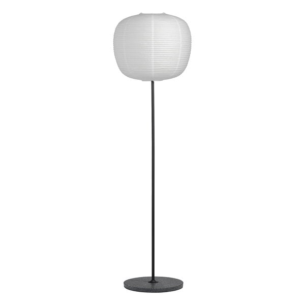 HAY Common floor lamp base, soft black - black terrazzo | Finnish ...
