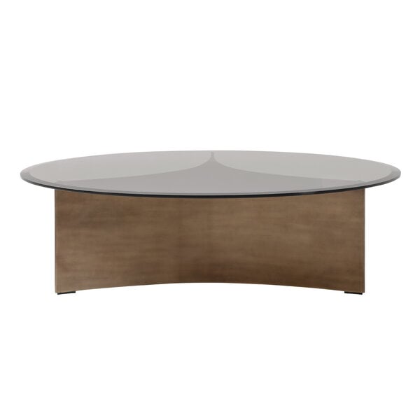 Wendelbo Arc coffee table, large, brown glass - bronze patinated steel ...