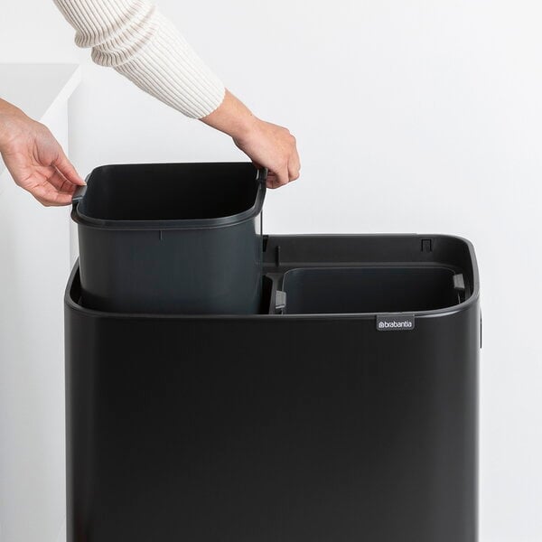Brabantia Bo Touch Bin Hi, 2 x 30L, black | Finnish Design Shop
