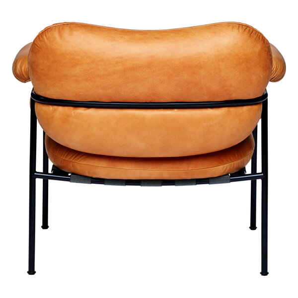 Fogia Bollo lounge chair, cognac leather - black | Finnish Design Shop