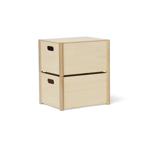 Form & Refine Pillar storage box, medium, beech | Finnish Design Shop