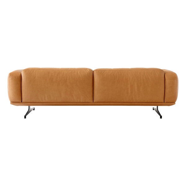 &Tradition Inland AV23 3-seater sofa, black - cognac Noble leather ...