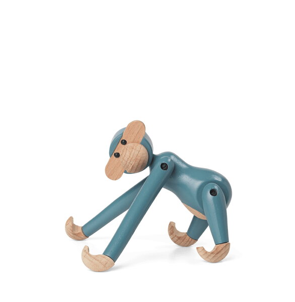 Kay Bojesen Wooden monkey, mini, vintage blue | Finnish Design Shop