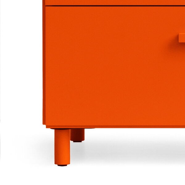 String Furniture Relief chest of drawers with legs, tall, orange ...