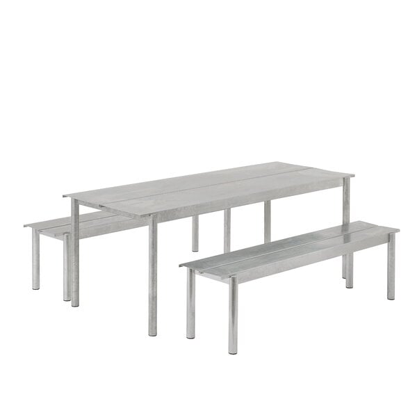 Muuto Linear Steel bench, 170 cm, warm galvanized steel | Finnish ...