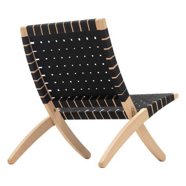 Carl Hansen & Søn MG501 Cuba lounge chair, oiled oak - black webbing ...