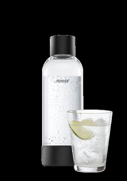 Mysoda water bottle 1 L, 2 pcs, black | Finnish Design Shop