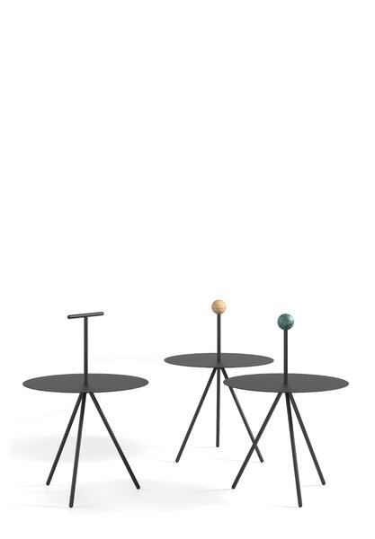 Viccarbe Trino table, black - green marble handle | Finnish Design Shop
