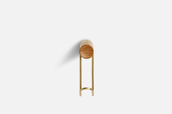 Woud Around wall hanger, small, white pigmented oak - brass | Finnish ...