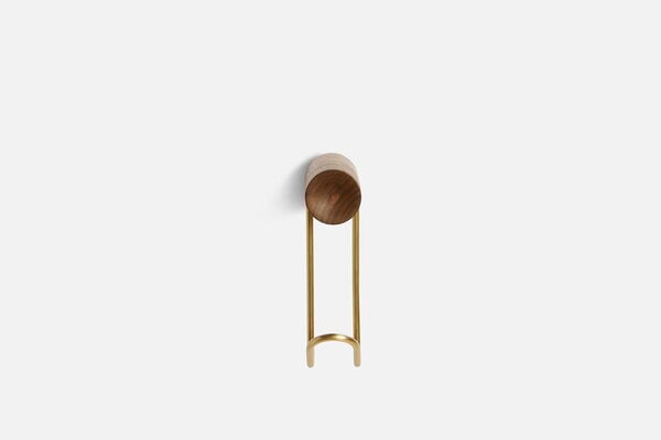 Woud Around wall hanger, small, matt lacquered walnut - brass | Finnish ...