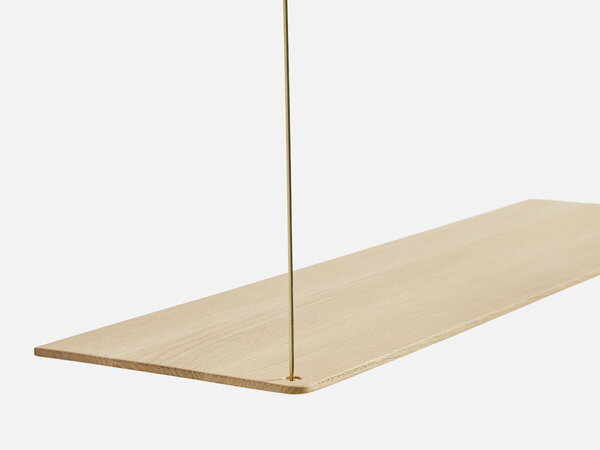 Woud Stedge shelf, 80 cm, white lacquered oak - brass | Finnish Design Shop