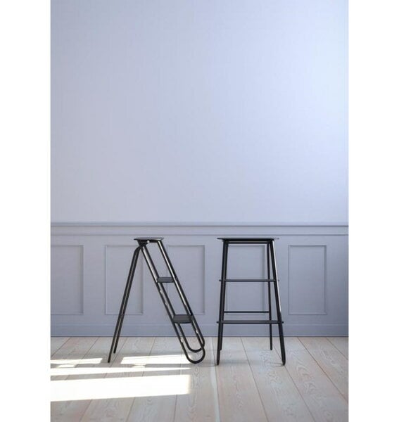 Frost Bukto step ladder, 3-steps, black | Finnish Design Shop