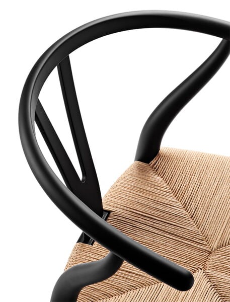Carl Hansen & Søn CH24 Wishbone chair, soft black - natural cord ...