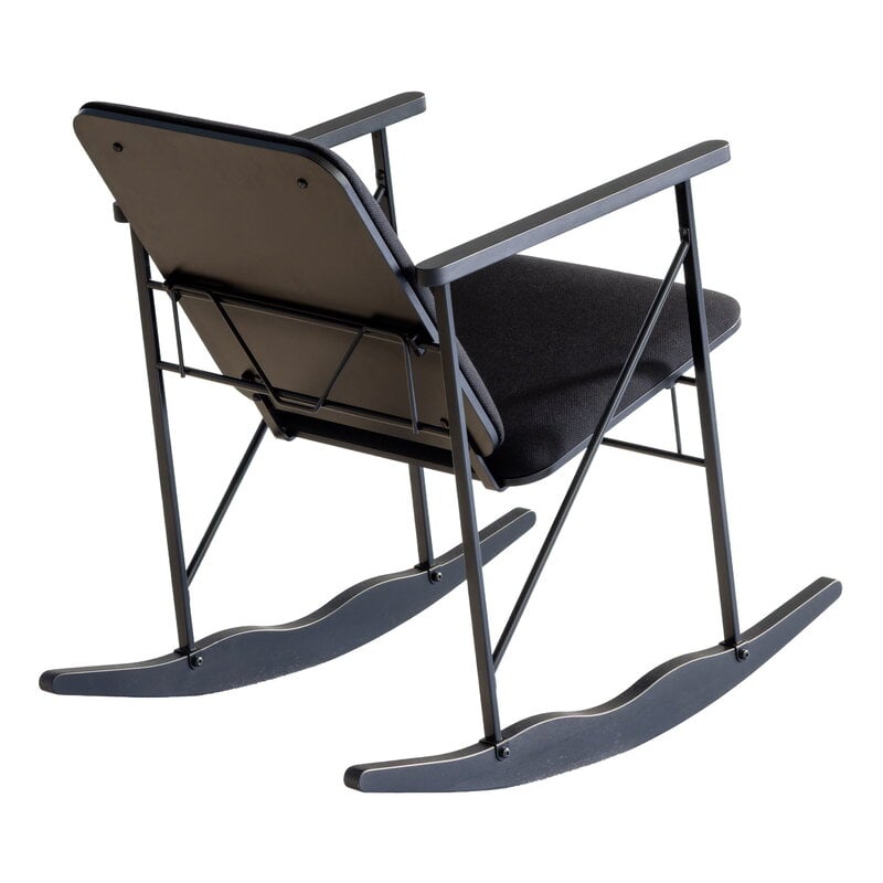 Yrjö Kukkapuro A-509 rocking chair, black Prestige leather - blue ...