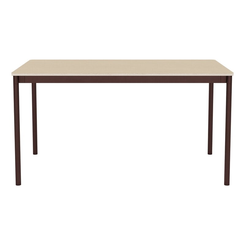Muuto Base table, 140 x 80 cm, lacquered oak - plywood - brown red ...